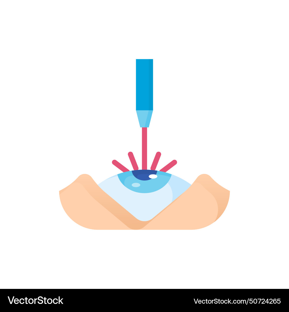 Laser eye surgery flat icon ophthalmology Vector Image