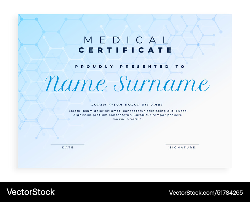 Professional medical appreciation certificate Vector Image