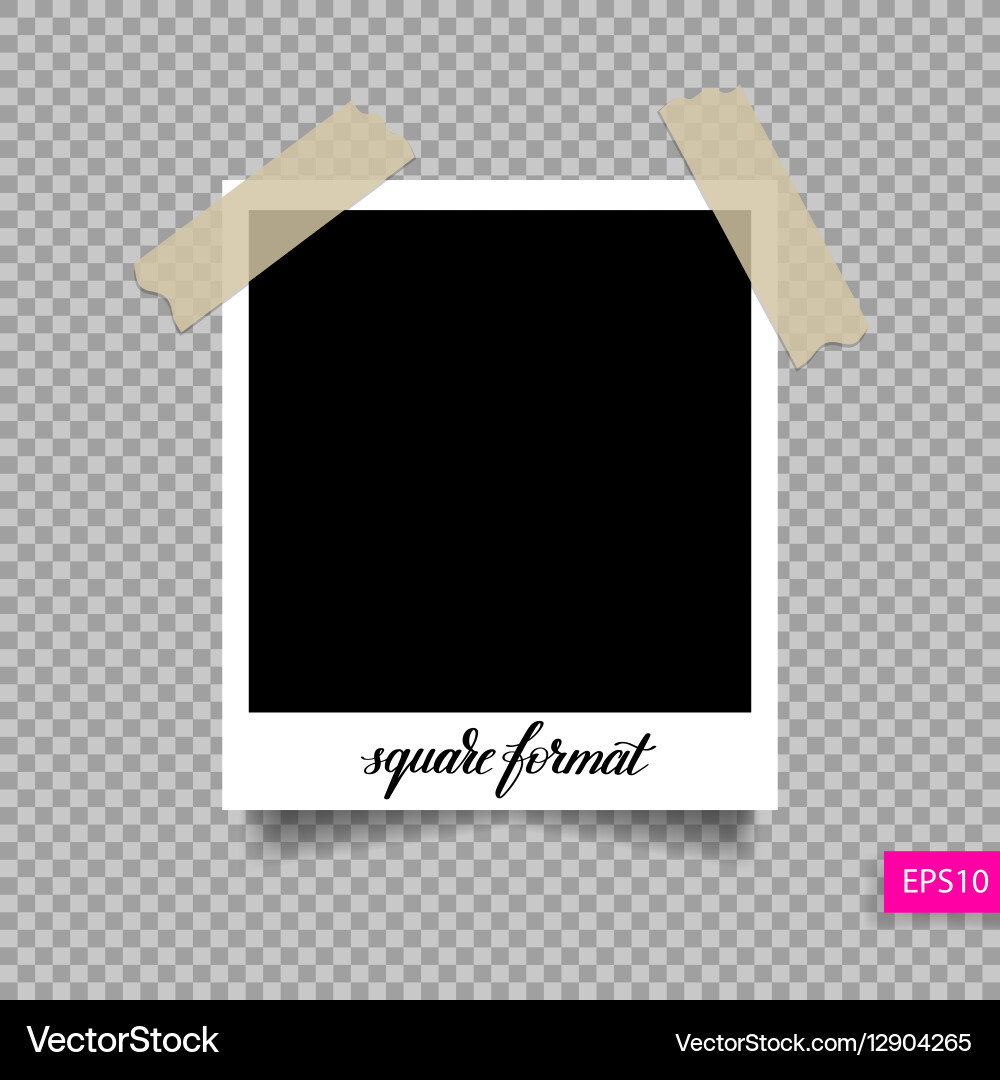 Retro square polaroid photo frame template Vector Image