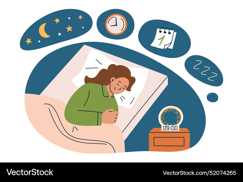 Sleep schedule bedtime Royalty Free Vector Image