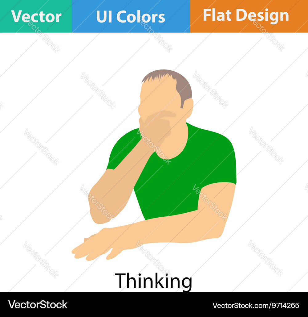 Thinking man icon Royalty Free Vector Image - VectorStock