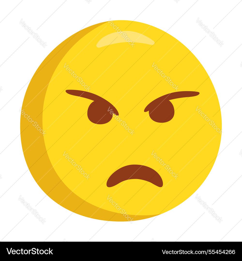 Angry emoji icon grumpy symbol Royalty Free Vector Image
