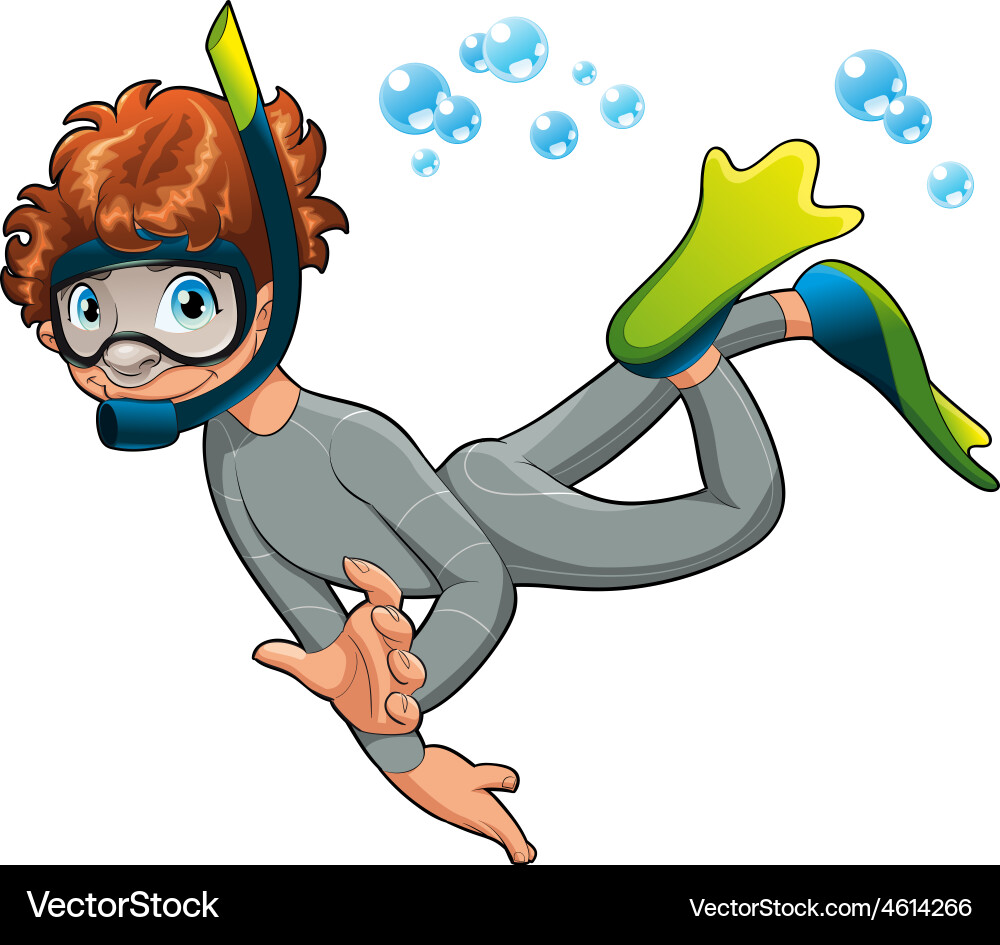 Baby frogman Royalty Free Vector Image - VectorStock