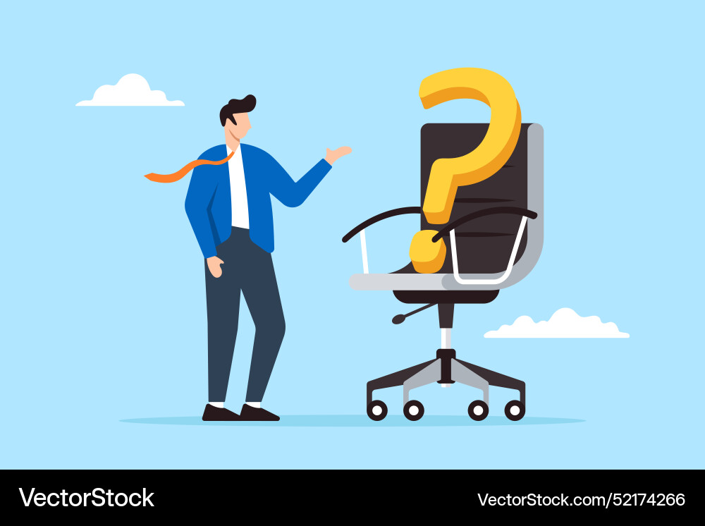 Businessman candidate looking question mark Vector Image
