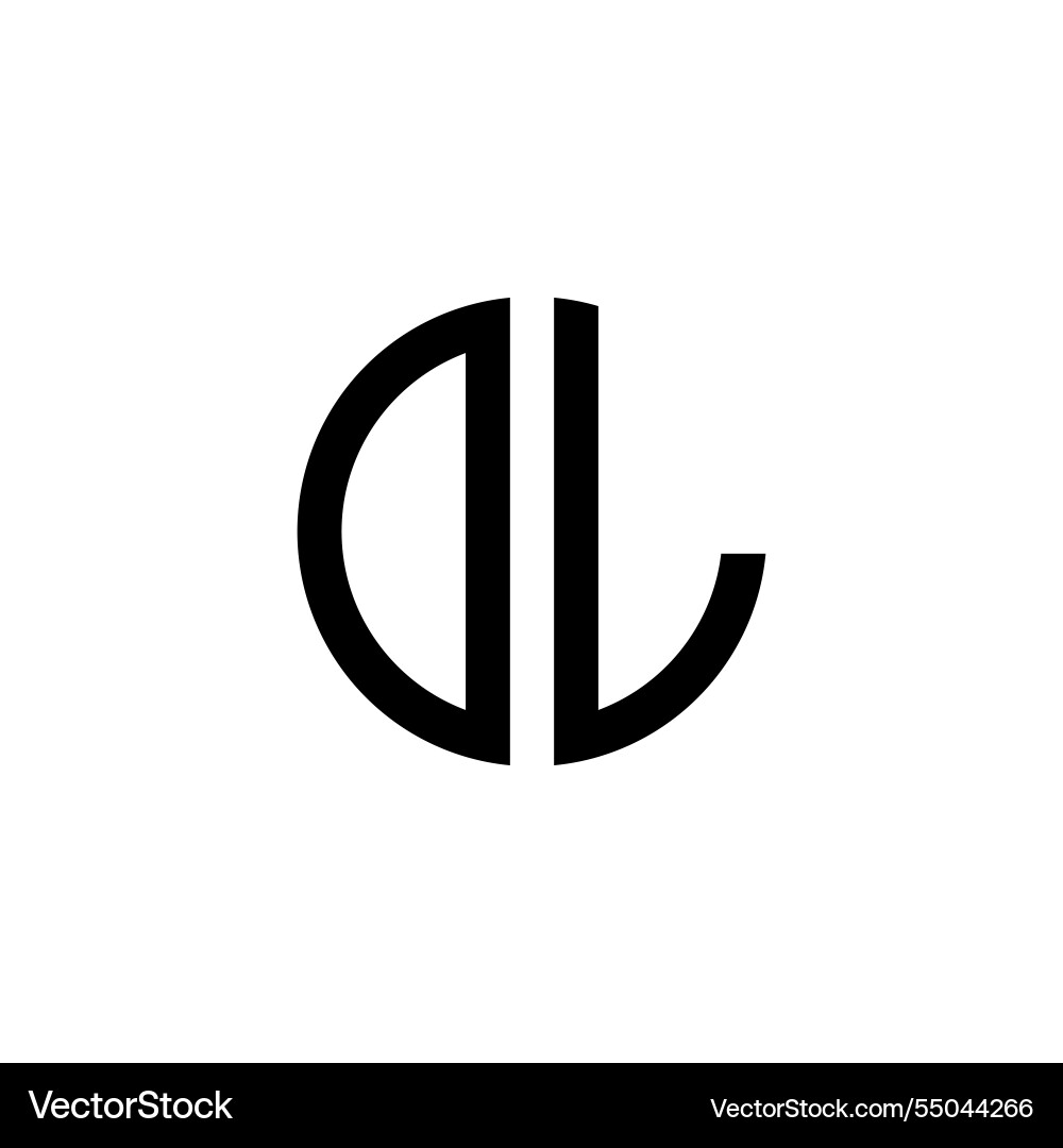 Creative-rounded-initial-dl-letters-logo Vector Image