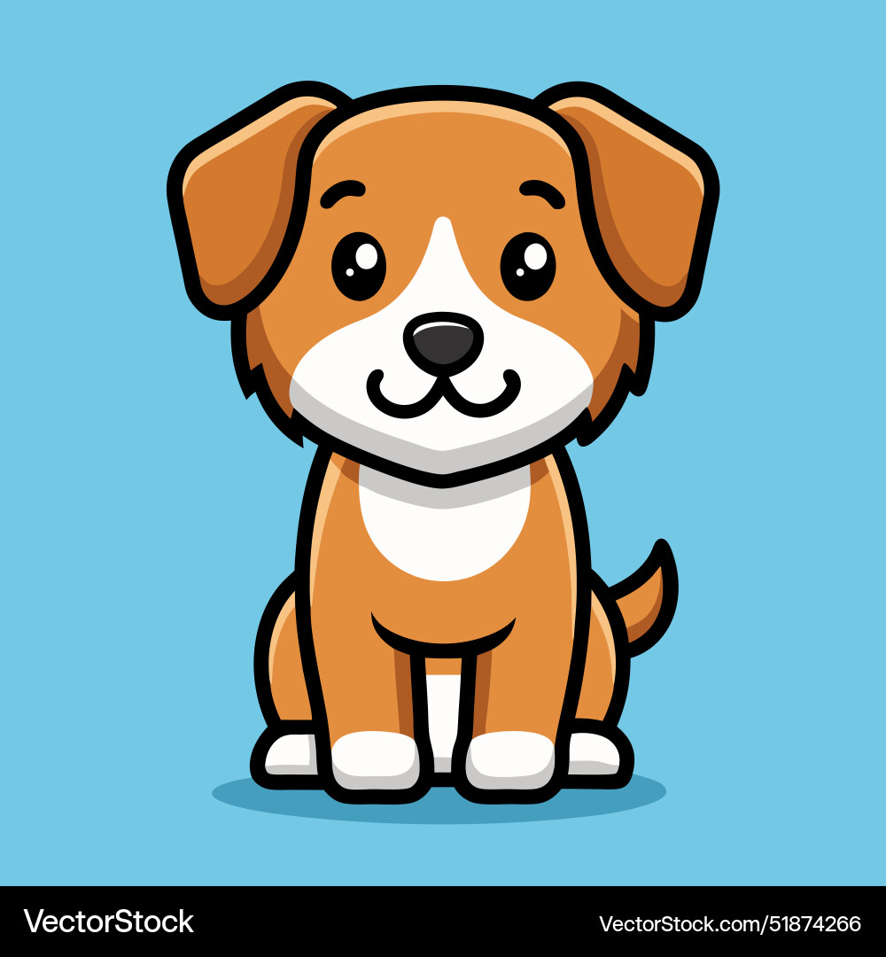 Cute dog cartoon icon Royalty Free Vector Image