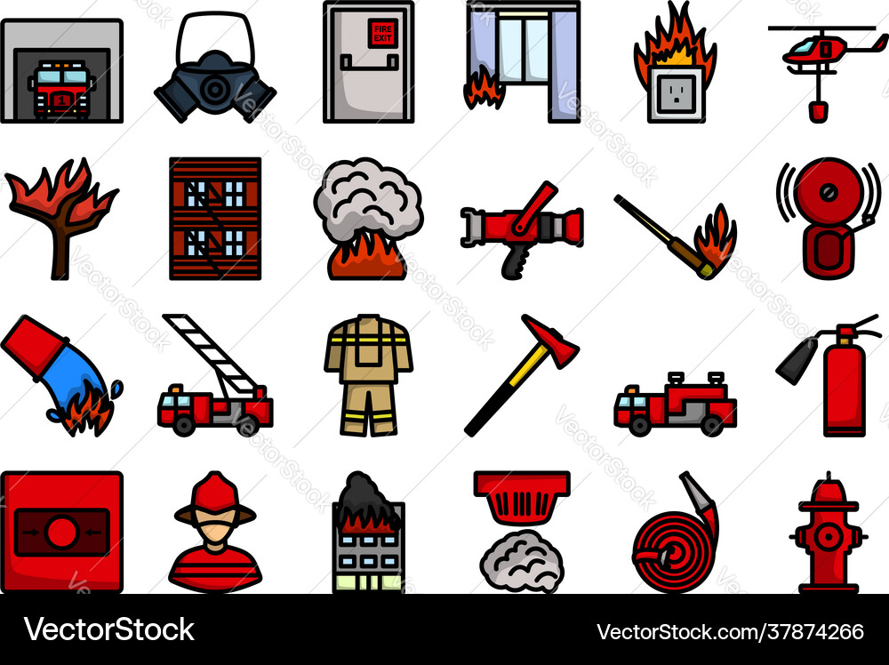 Fireguard icon set Royalty Free Vector Image - VectorStock