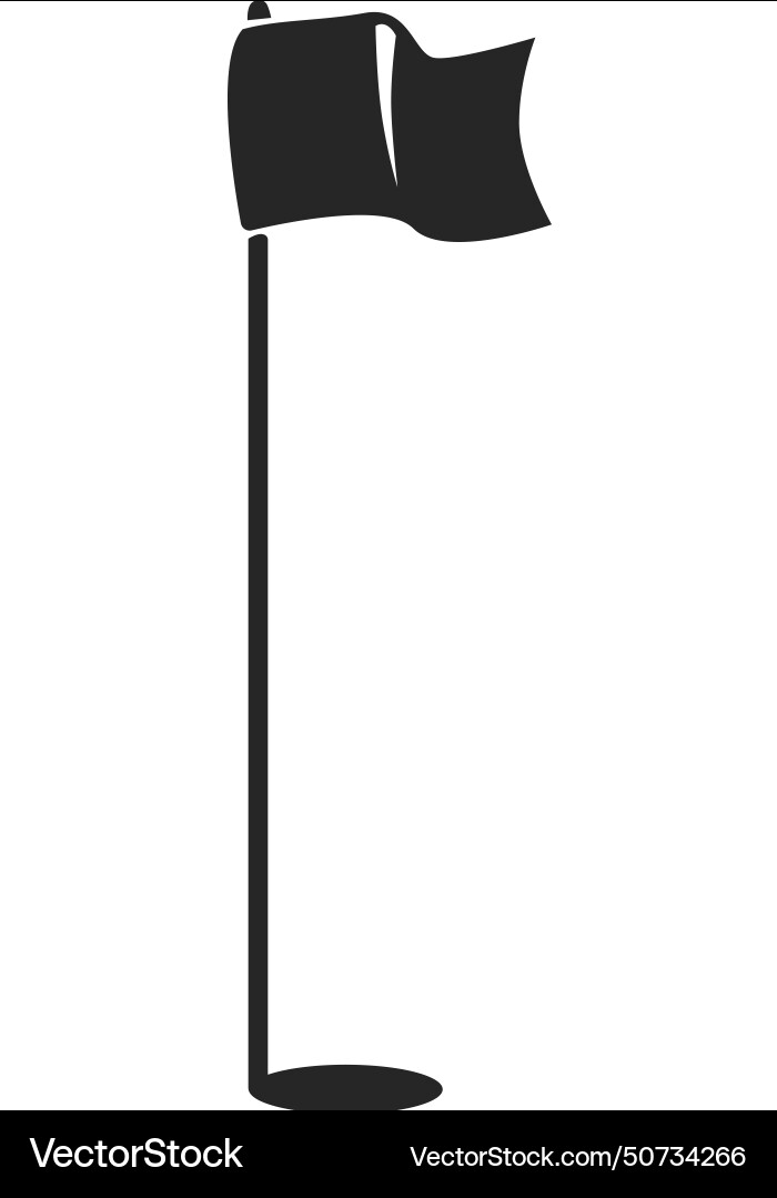 Golf hole with flag game field target Royalty Free Vector