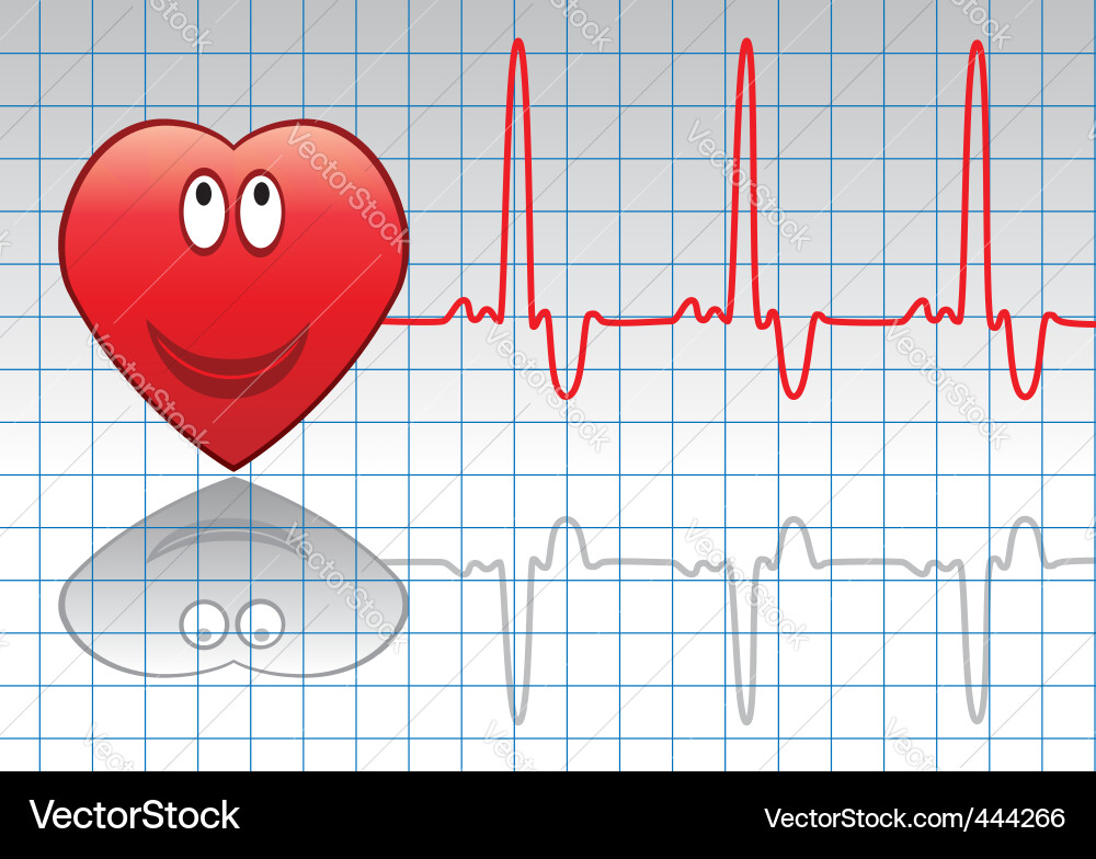Heart and heartbeat Royalty Free Vector Image - VectorStock