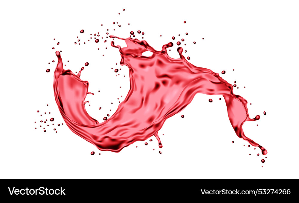 Realistic red water splash spiral dynamic Vector Image