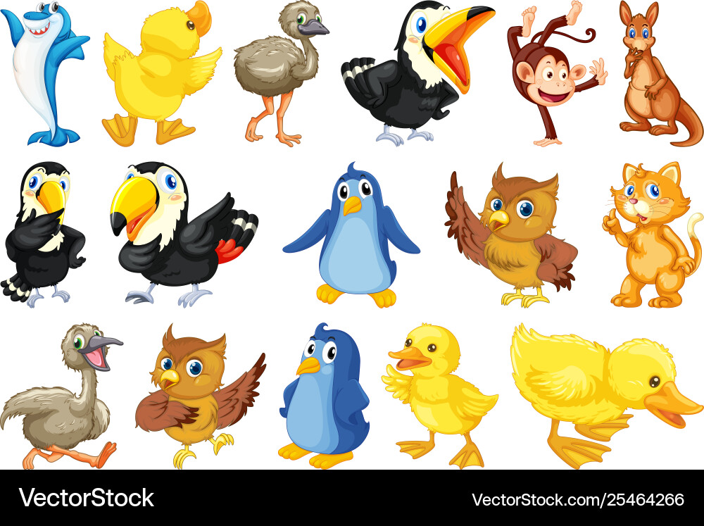 Set animal character Royalty Free Vector Image