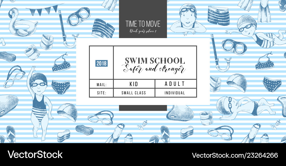 Swim school banner Royalty Free Vector Image - VectorStock
