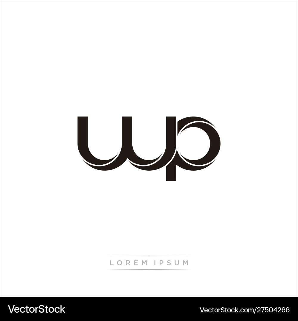 Wp initial letter split lowercase modern monogram Vector Image