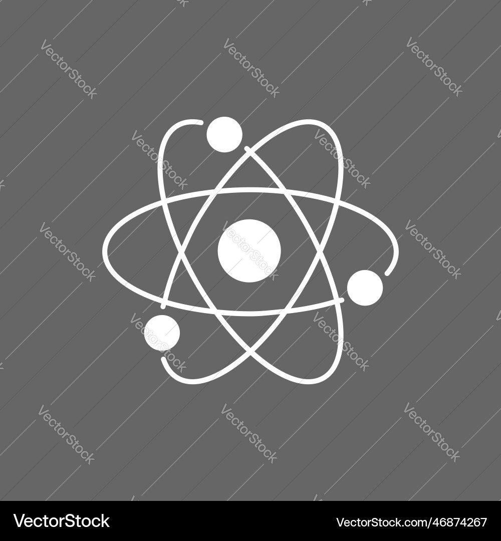 Atom line icon outline sign linear style Vector Image