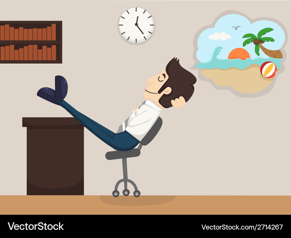Businessman relax dream Royalty Free Vector Image