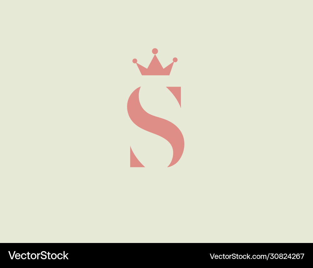 Creative logo icon letter s and crown Royalty Free Vector