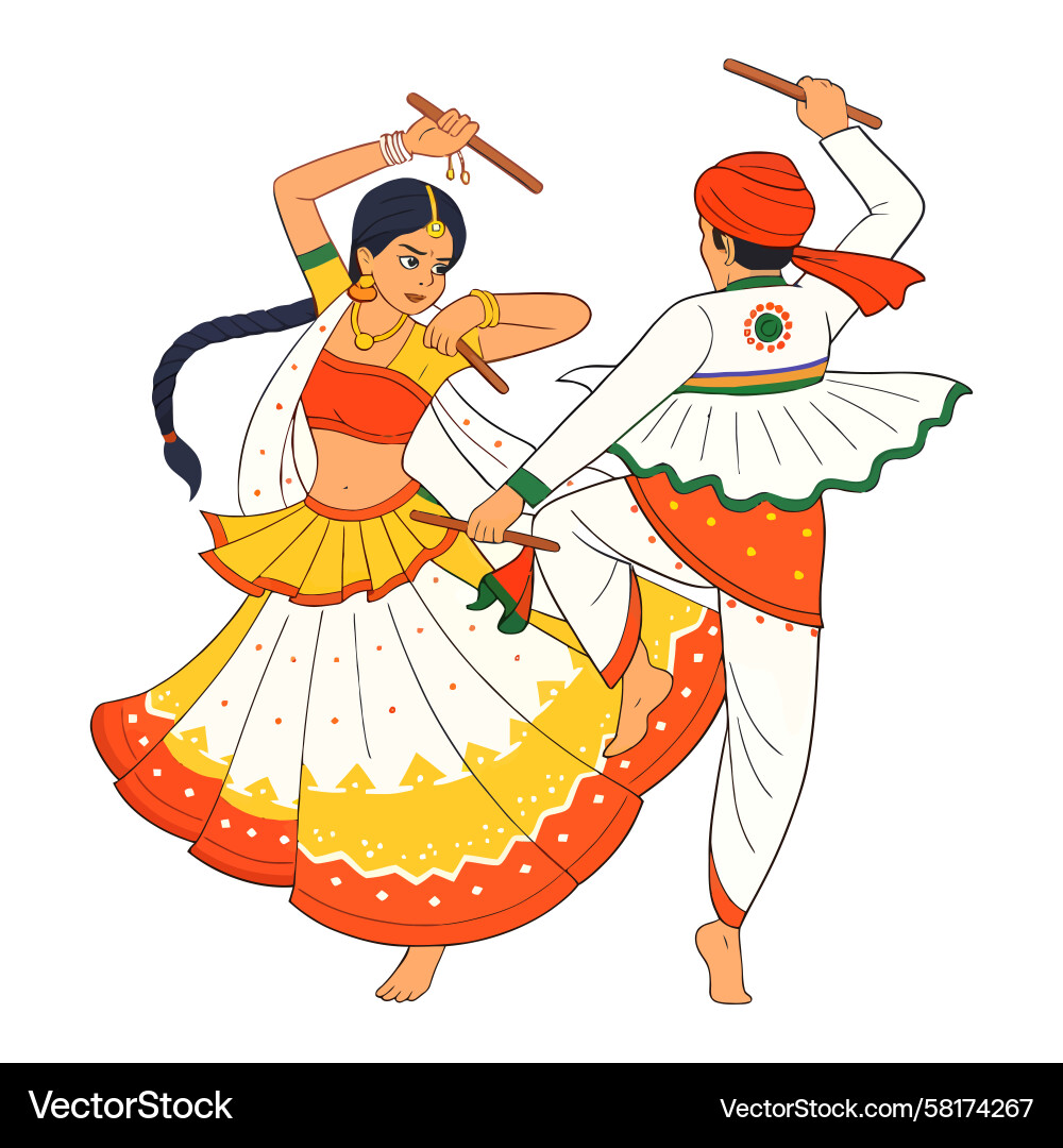 Garba Dance - Navratri Celebration Royalty Free Vector Image