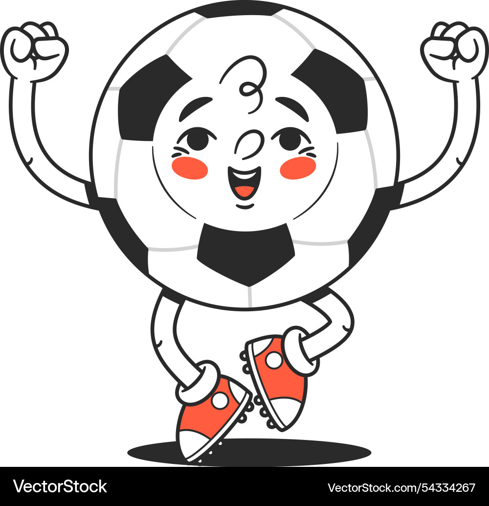 Happy playful soccer ball character Royalty Free Vector