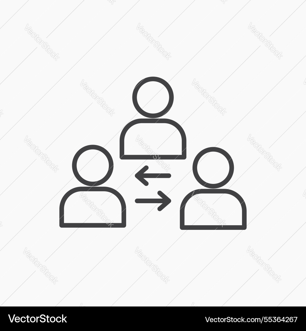 Mediator icon isolated in black line Royalty Free Vector