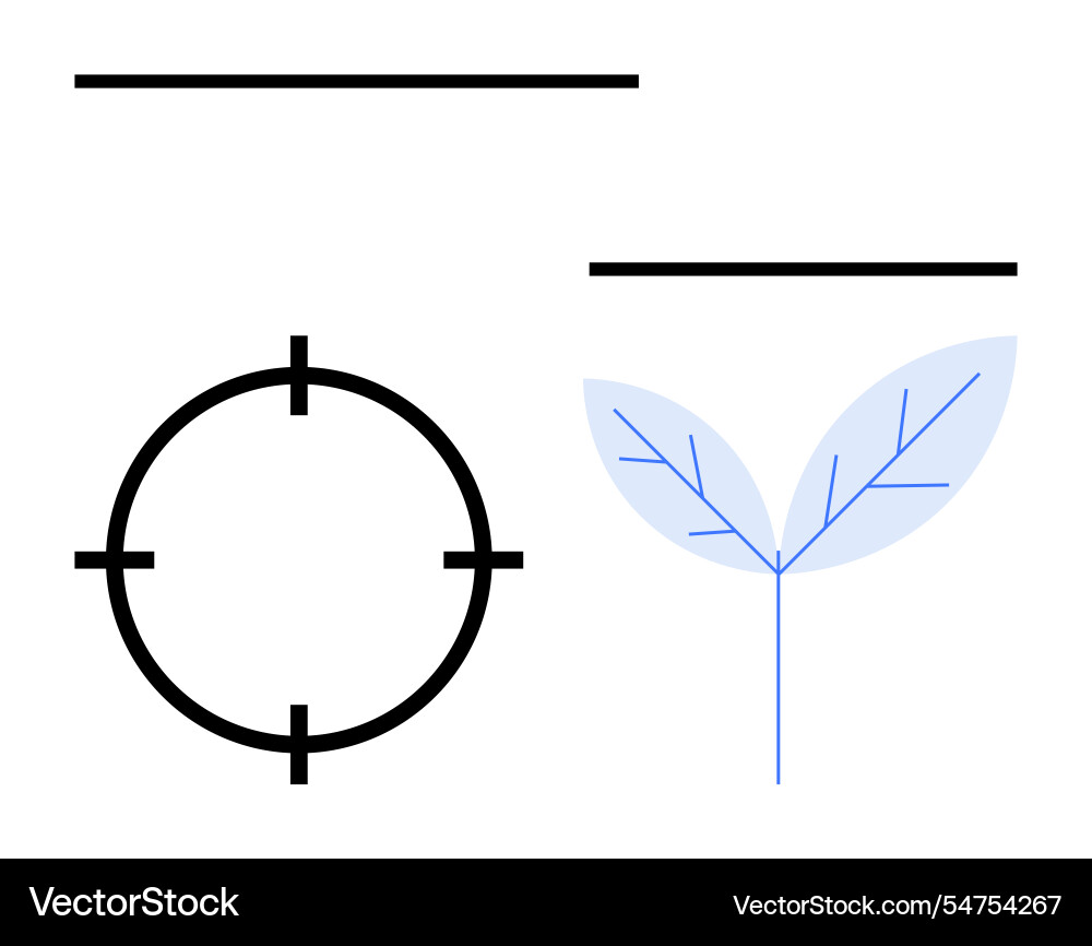 Minimalist design featuring a target leaves Vector Image