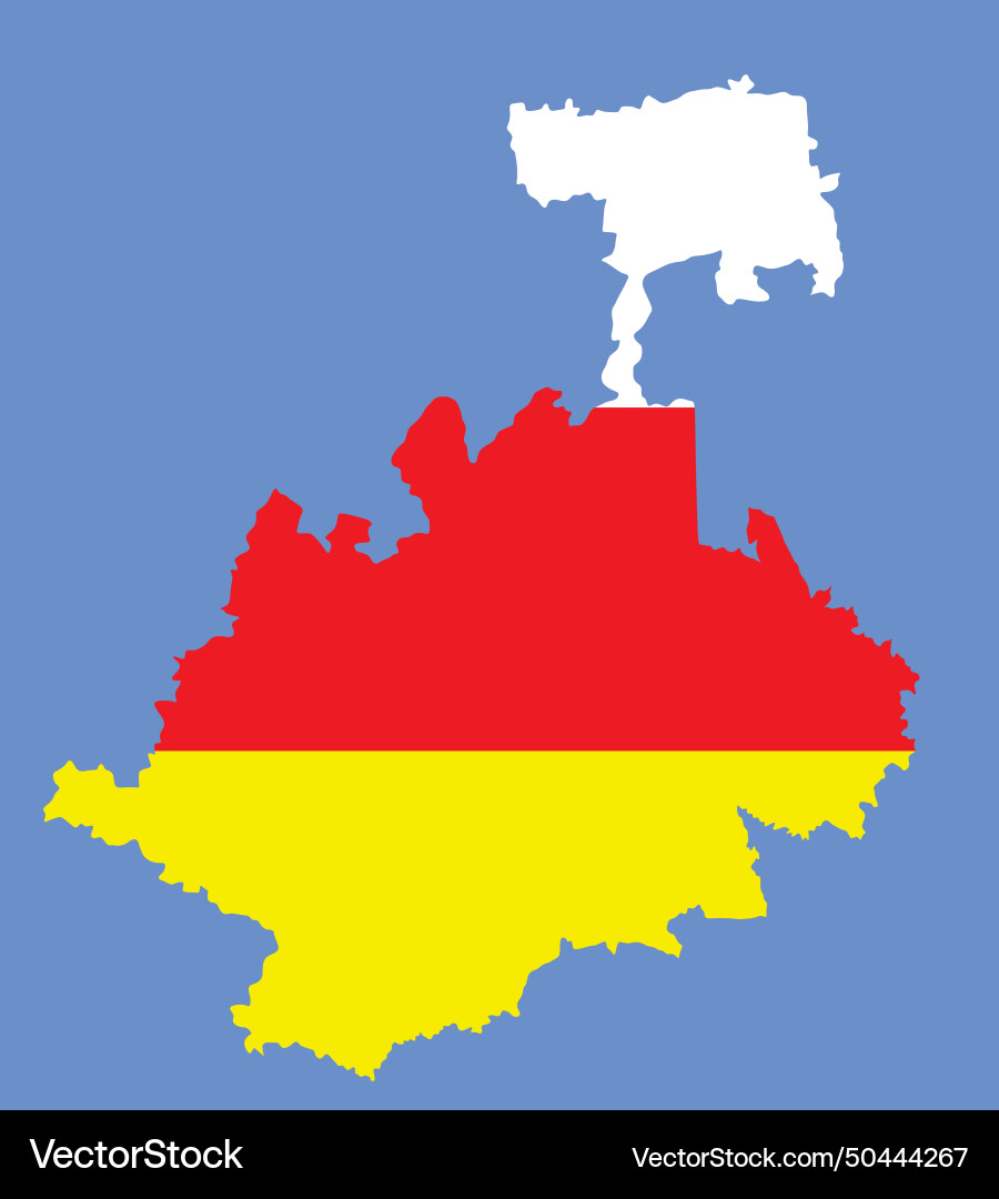 North ossetia alania map flag silhouette Vector Image