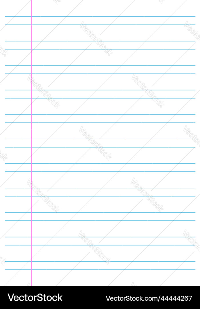 Notebook paper background lined note document Vector Image