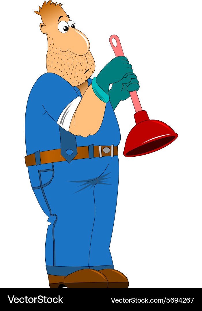 Plumber cartoon Royalty Free Vector Image - VectorStock