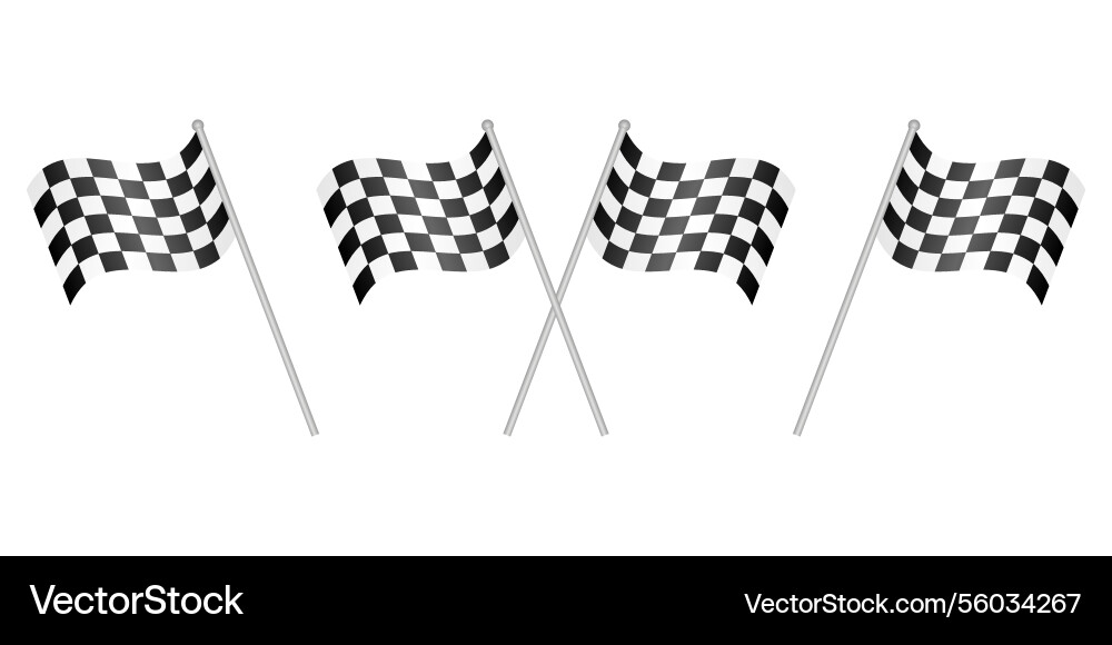 Race flag finishing checkered Royalty Free Vector Image