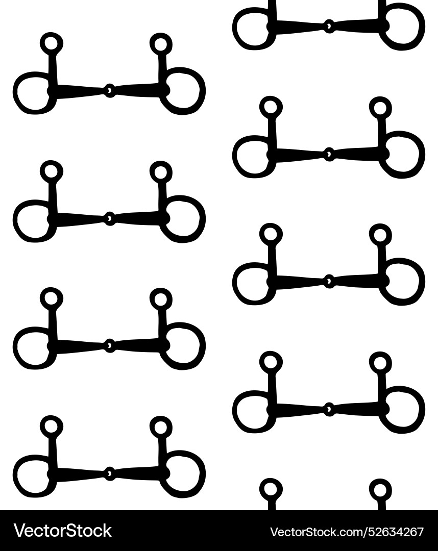 Seamless pattern of horse bit silhouette Vector Image