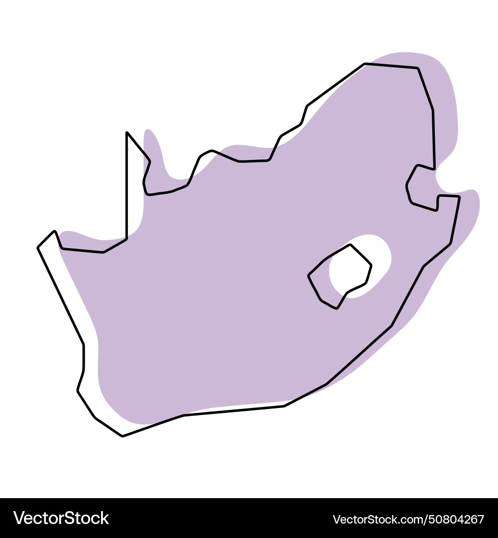 South africa simplified map Royalty Free Vector Image
