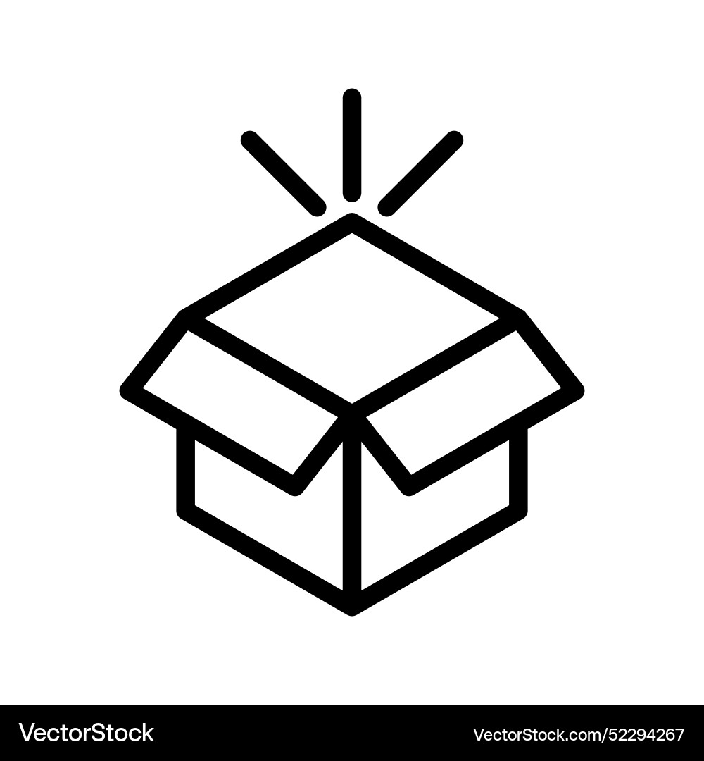 Unpack icon linear logo mark in black and white Vector Image