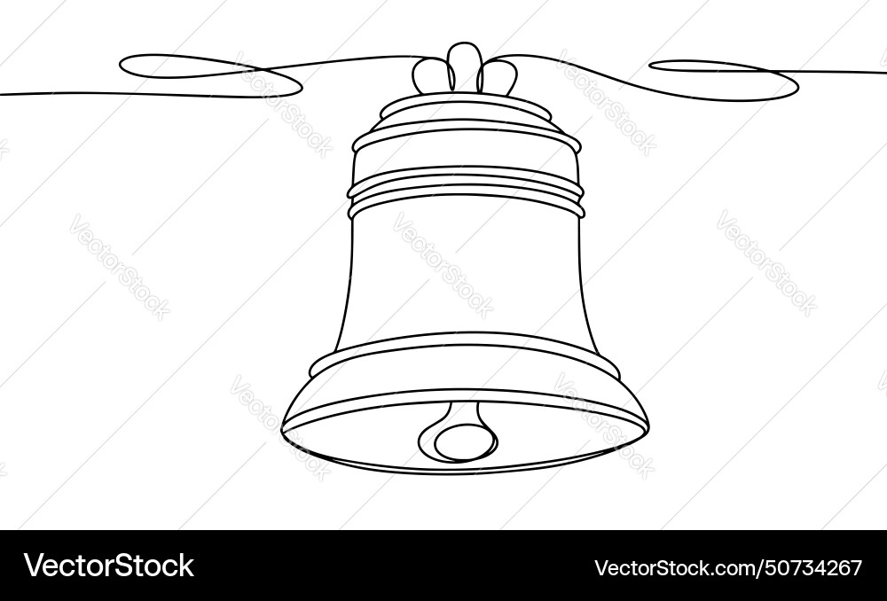 Veche bell one line Royalty Free Vector Image - VectorStock