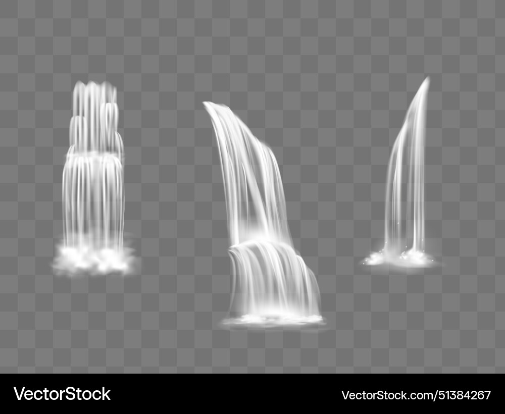Waterfall isolated on transparent a Royalty Free Vector
