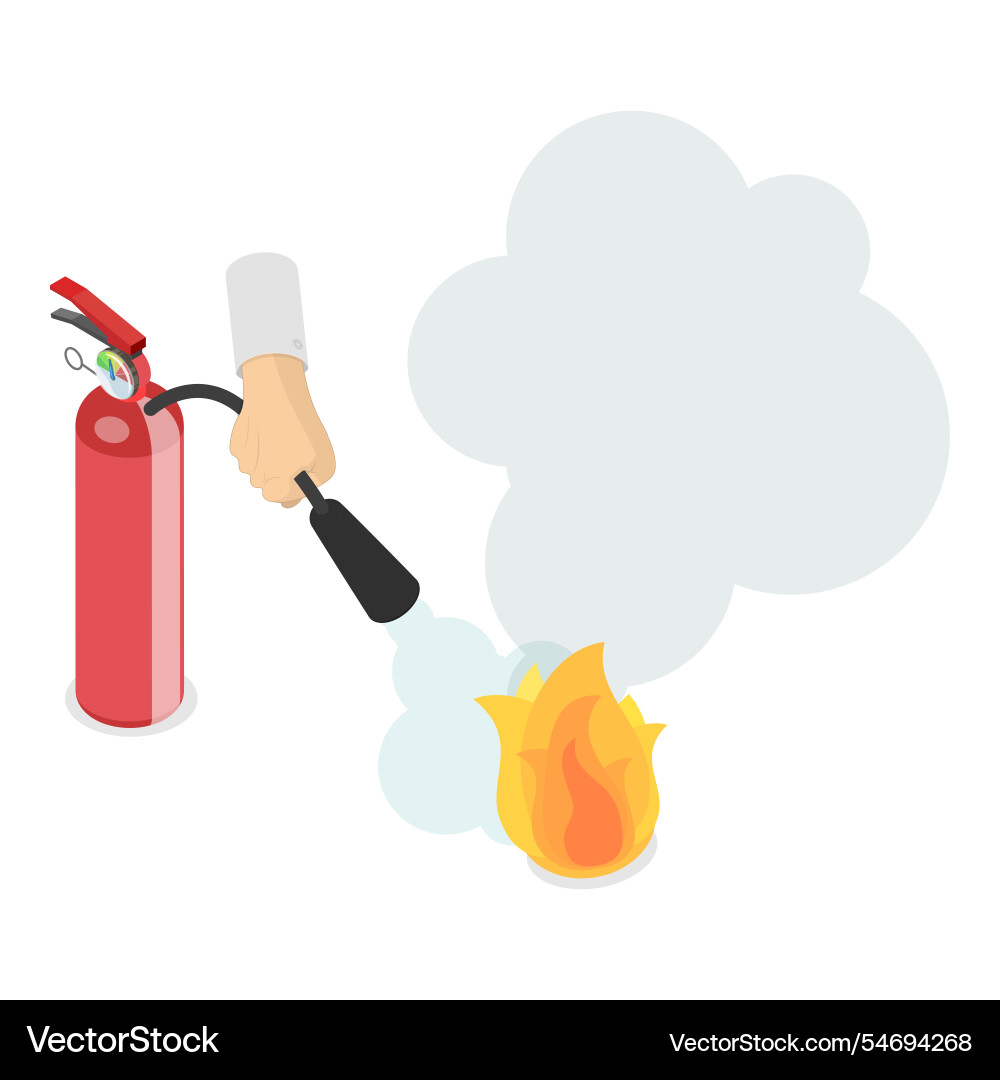 3d isometric flat of fire Royalty Free Vector Image