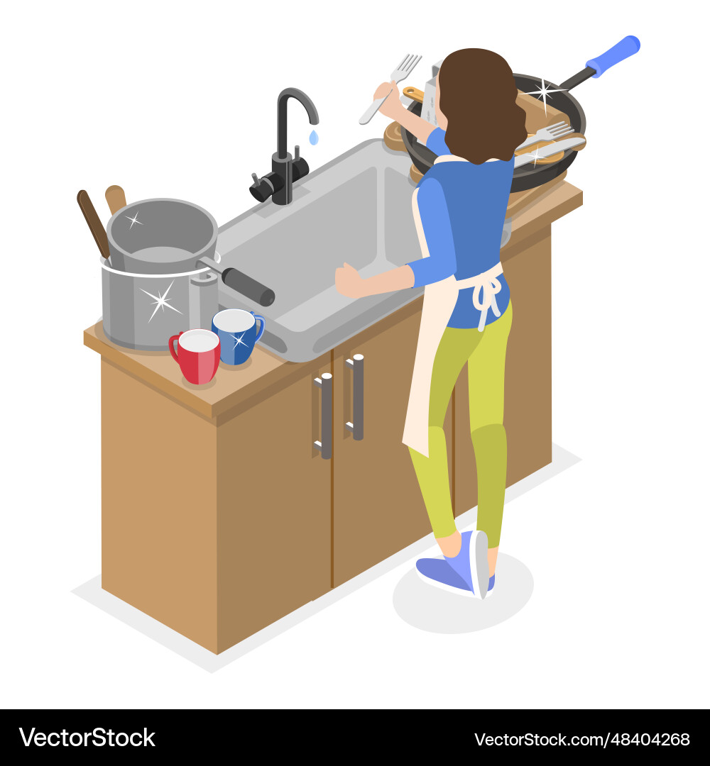 3d isometric flat of messy vs Royalty Free Vector Image