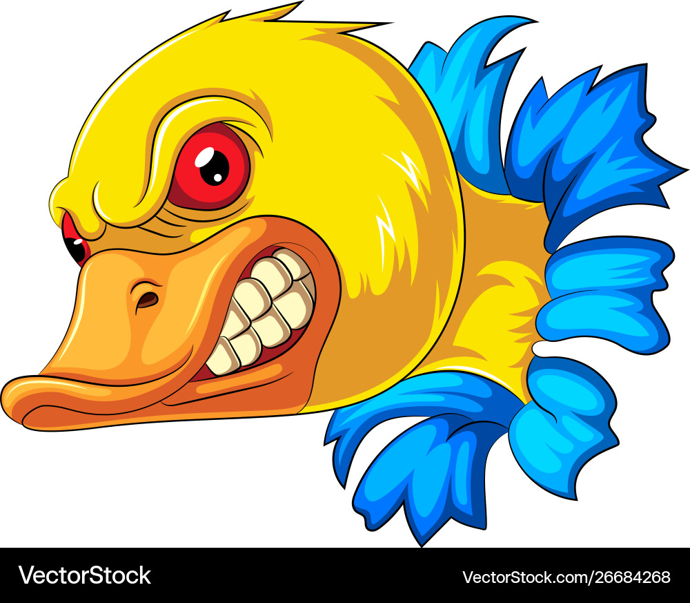 Angry duck head mascot Royalty Free Vector Image