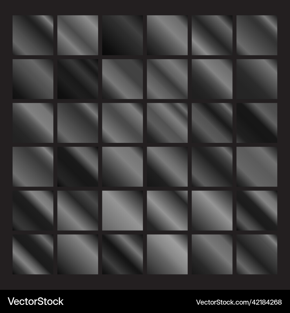 Black gradients set metal dark backgrounds Vector Image