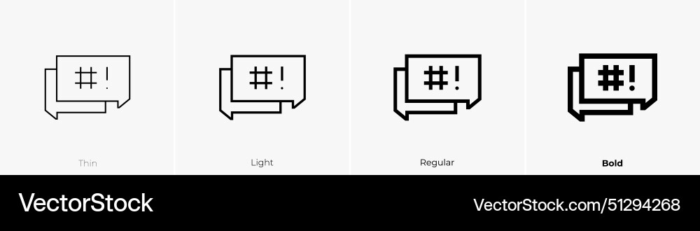 Discussion icon thin light regular and bold style Vector Image