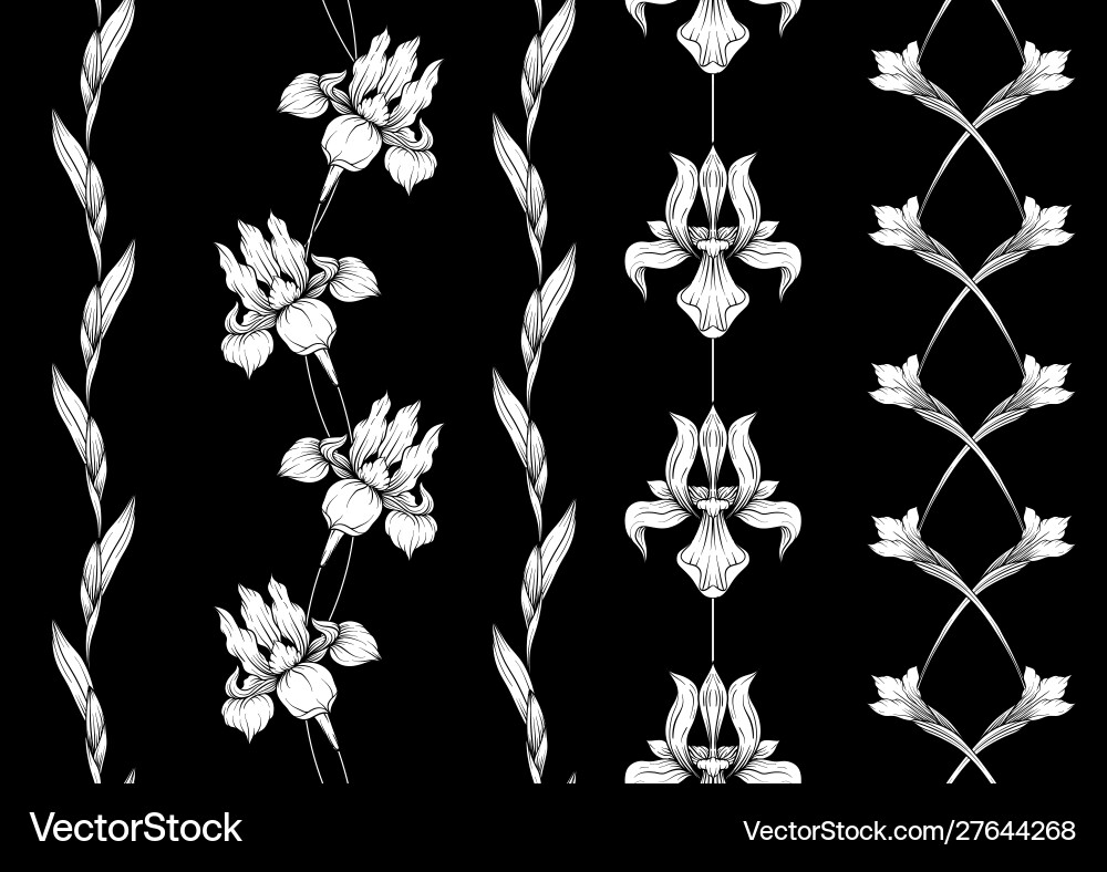 Fleur-de-Lis Iris Pattern Royalty Free Vector Image