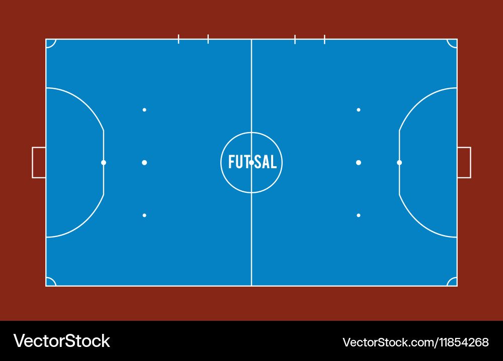 Futsal court or field top view Royalty Free Vector Image