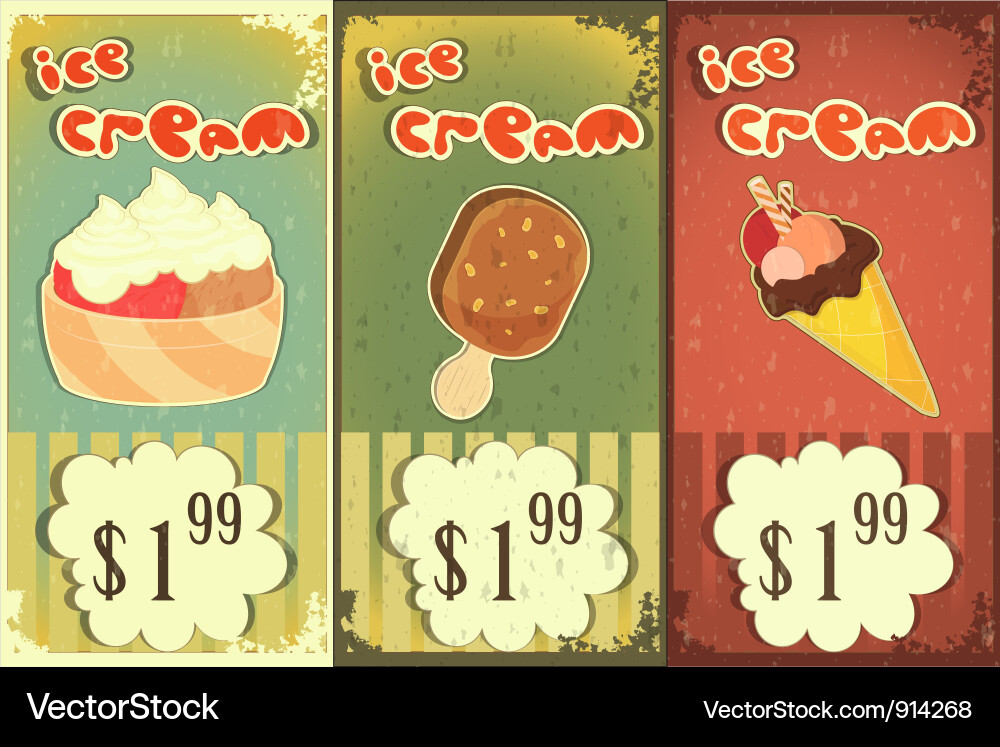 Ice Cream Price Tags Royalty Free Vector Image
