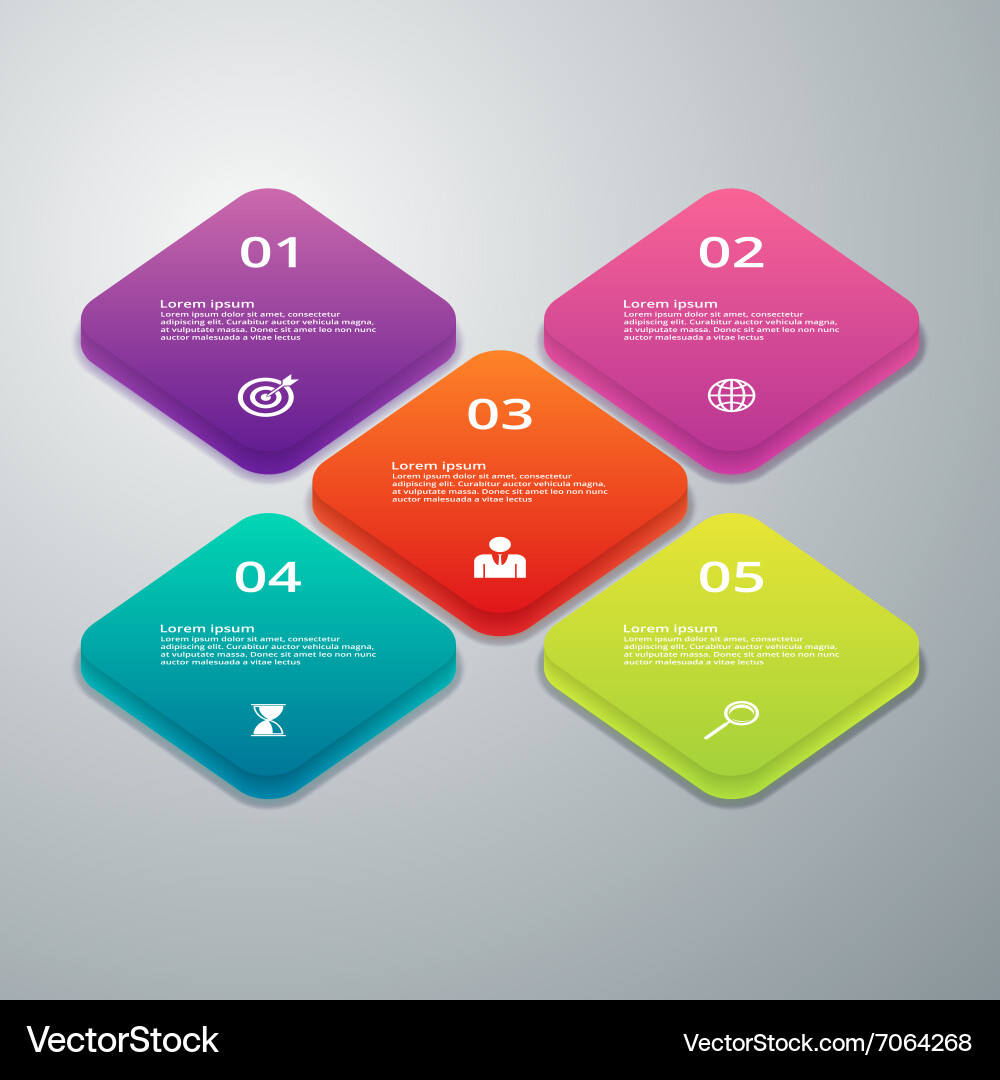 Infographics of squares Royalty Free Vector Image