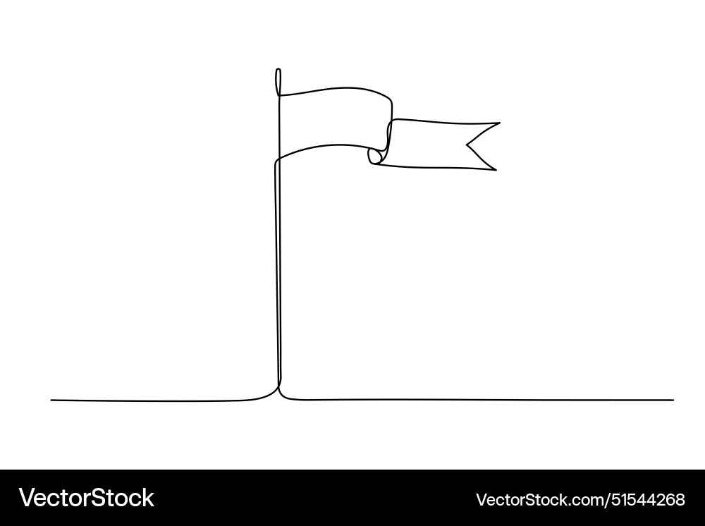 One line flag hand drawn continuous graphic Vector Image