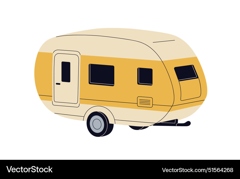 Trailer camping caravan rv motorhome wheeled Vector Image