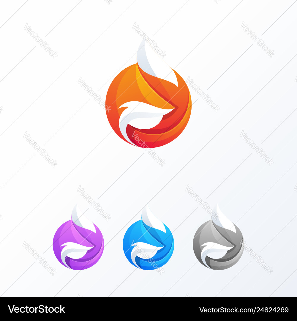 Abstract fox colorful design concept Royalty Free Vector