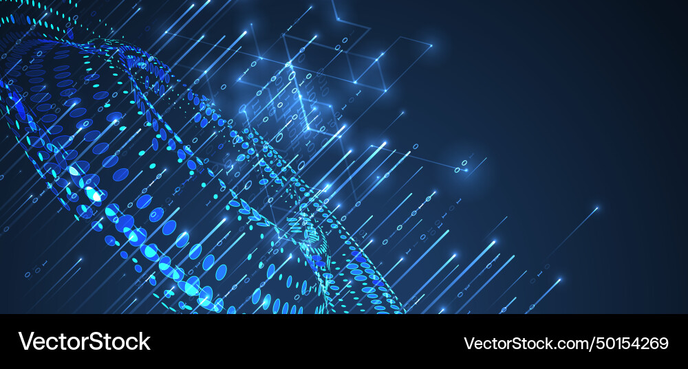 Big data abstract digital futuristic wireframe Vector Image