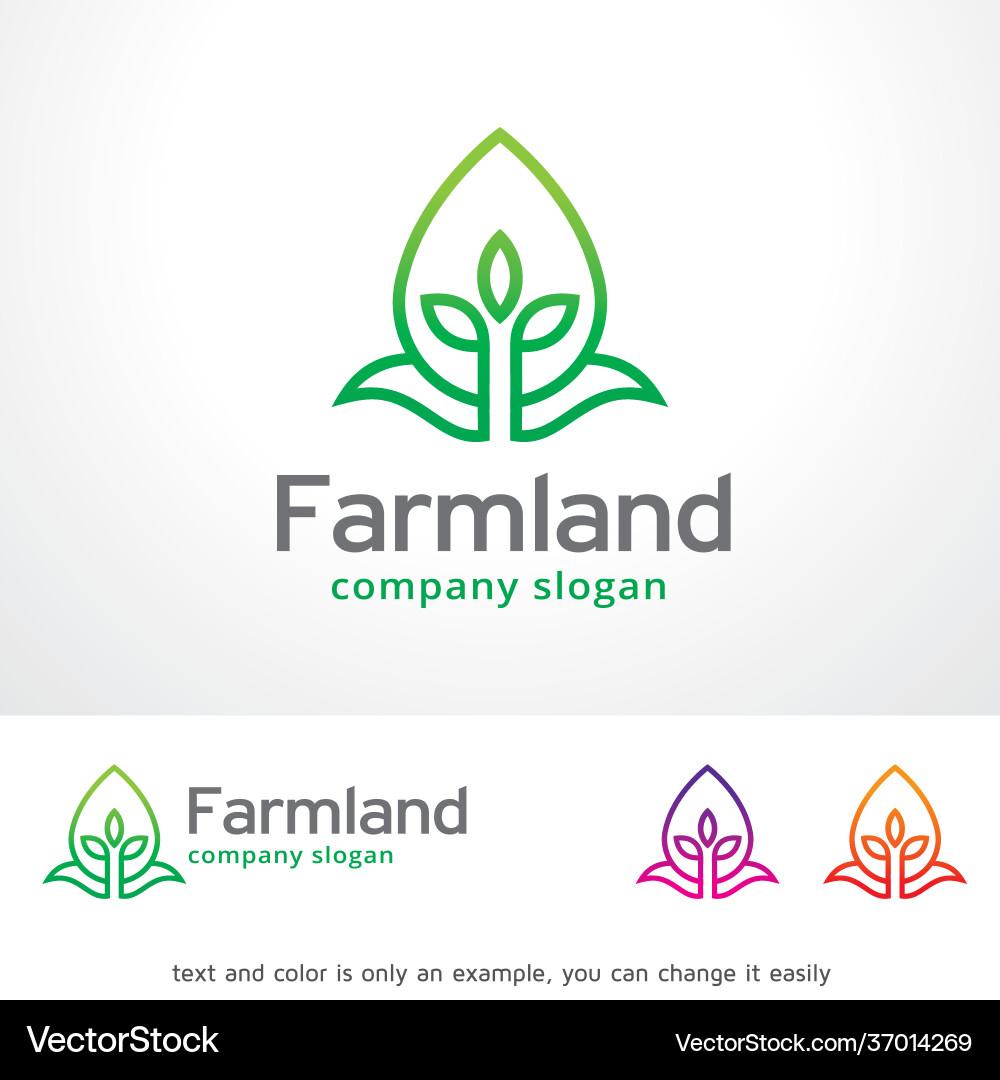 Farmland Logo Template Royalty Free Vector Image