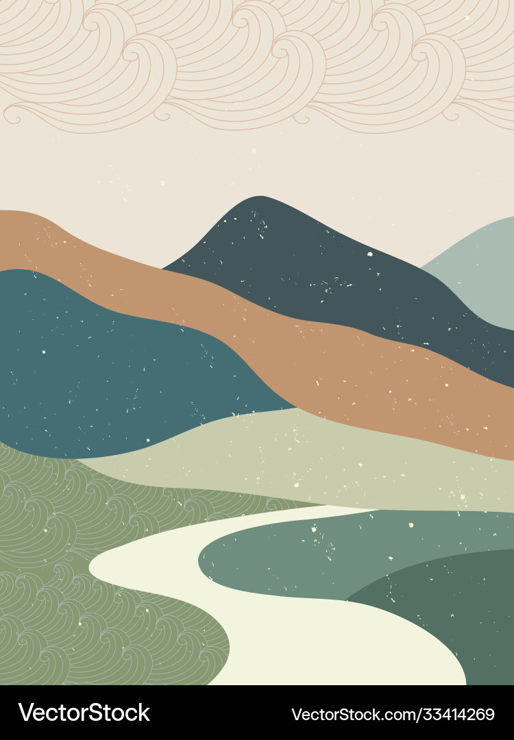 Geometric Mountain Poster Royalty Free Vector Image