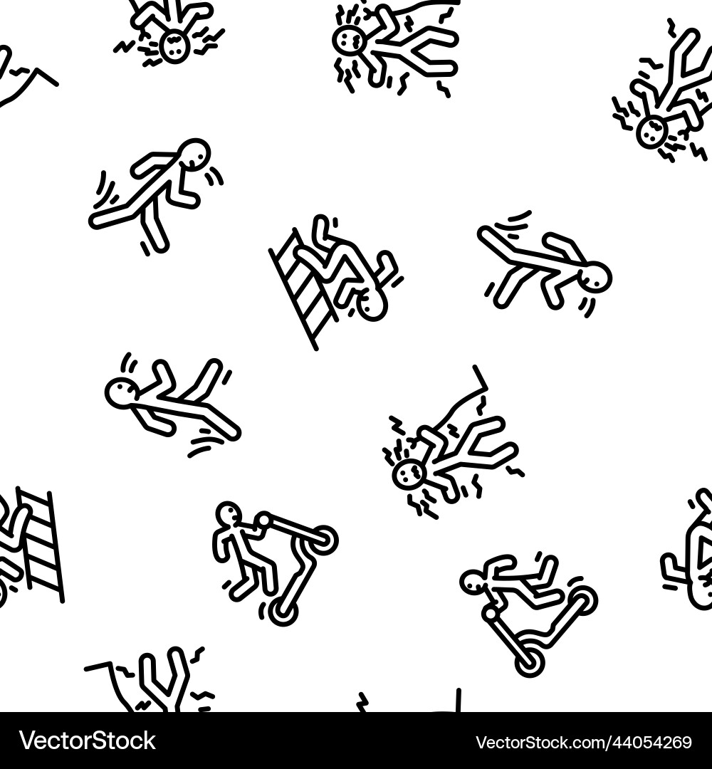 Injury & Accident Seamless Pattern Royalty Free Vector