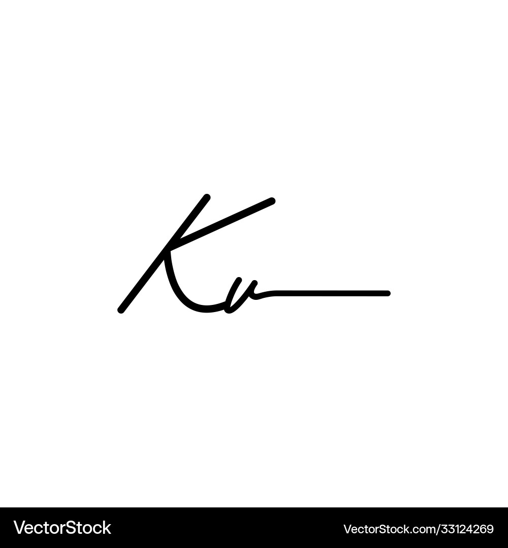 Letter kv signature logo template Royalty Free Vector Image